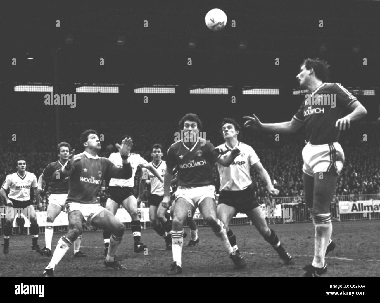 Manchester United's Billy Garton tries to put a header past Charlton ...