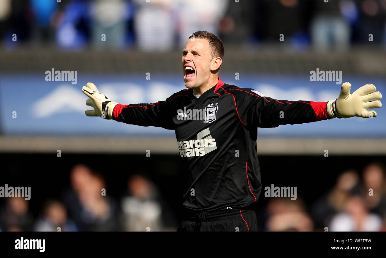 Ipswich Town goalkeeper Scott Loach celebrates his sides third goal ...