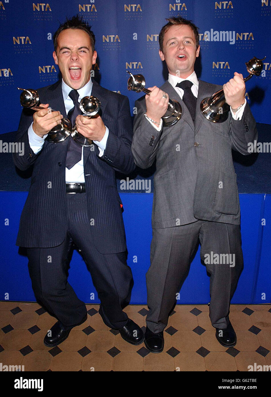 Anthony McPartlin (left), and Declan Donnelly, Ant & Dec, with their ...