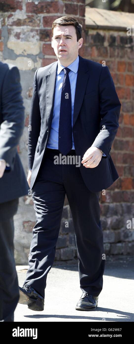 Andy Burnham MP arrives at Our Lady Of Compassion Church, Formby ...