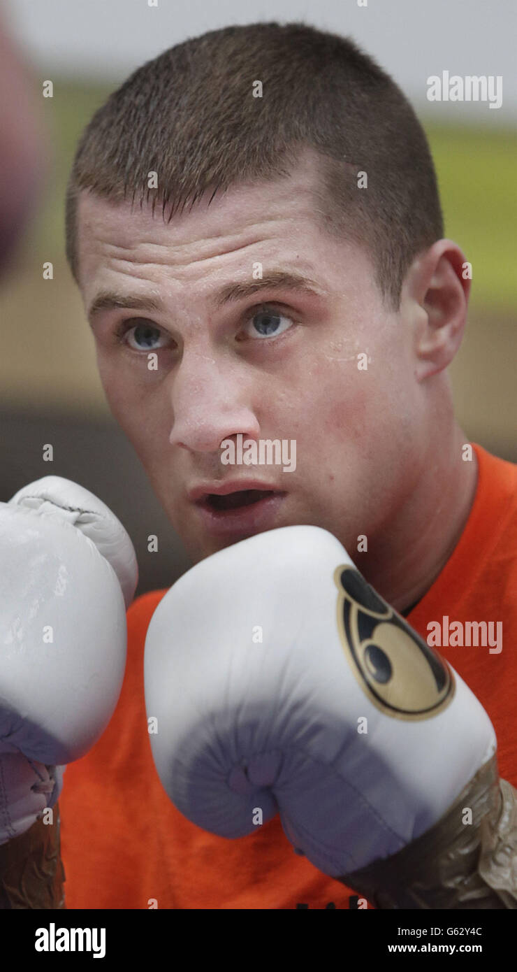 Boxing ricky burns public work out st enoch centre hi-res stock ...