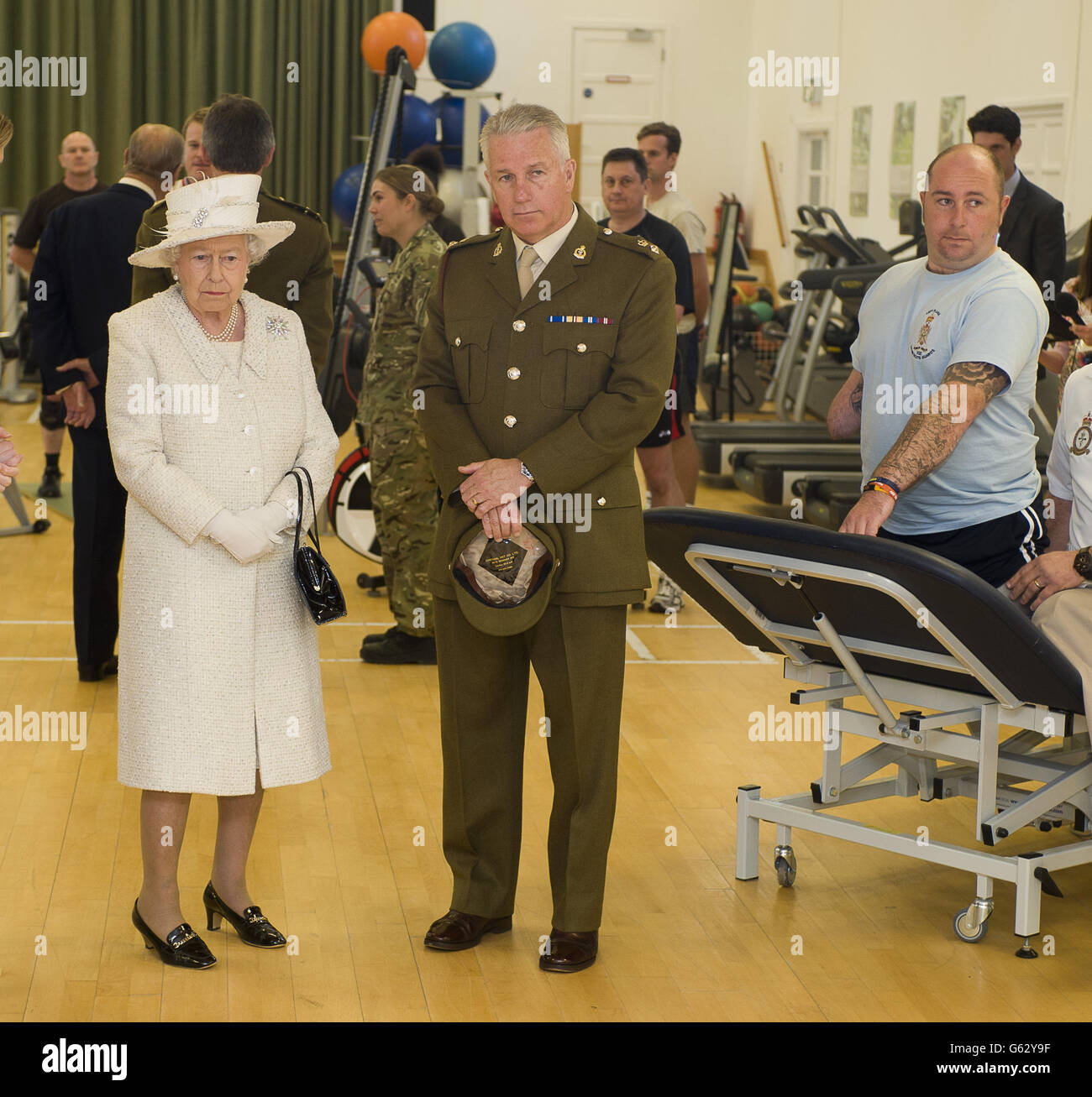 Queen Elizabeth II visiting patients and staff at the Defence Medical ...