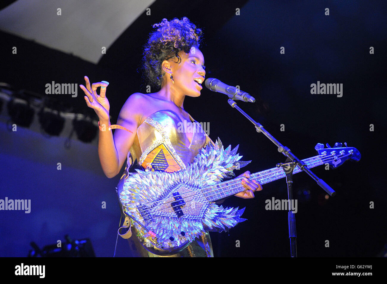 Lead singer Shingai Shoniwa performs with the Noisettes in the Big Top ...
