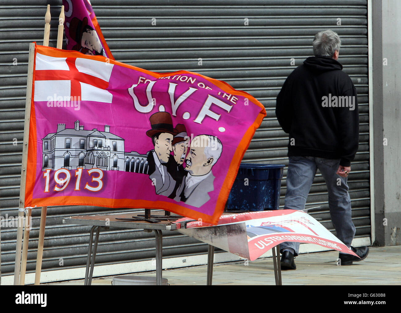 Ulster Volunteer Force (UVF) flags in east Belfast as police have ...