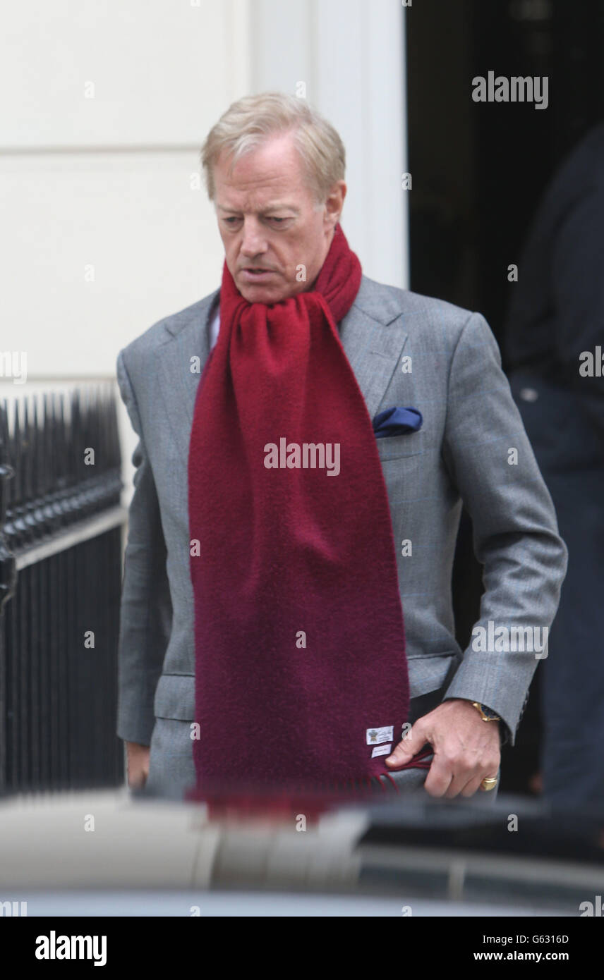 Mark Thatcher leaves the home of his late mother former Prime Minister ...