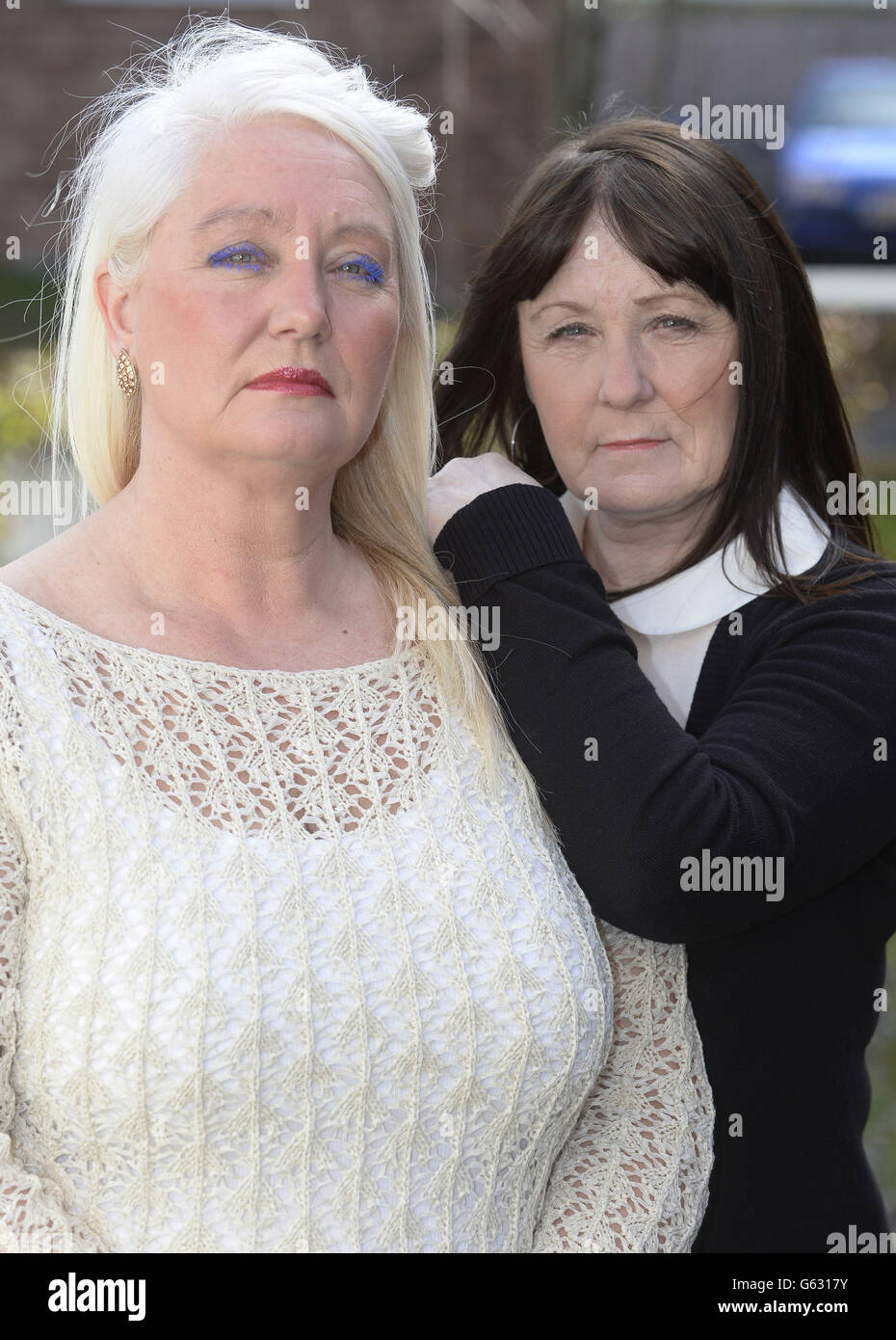Sisters deborah leighton 51 left and marion elsinor in consett hi-res ...