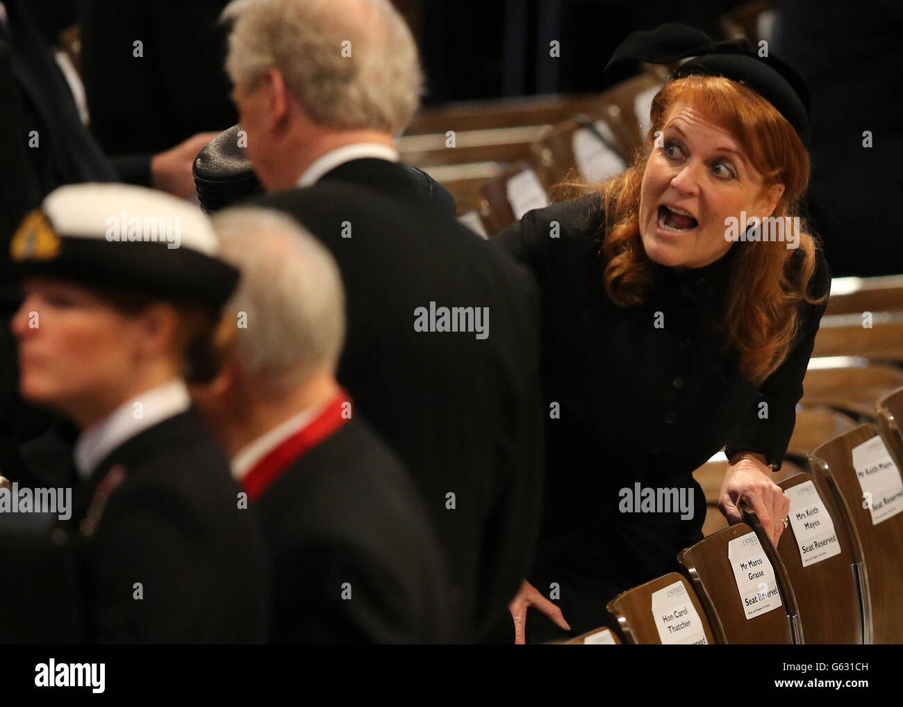 Sarah ferguson lady thatcher margaret margaret baroness funeral funeral ...