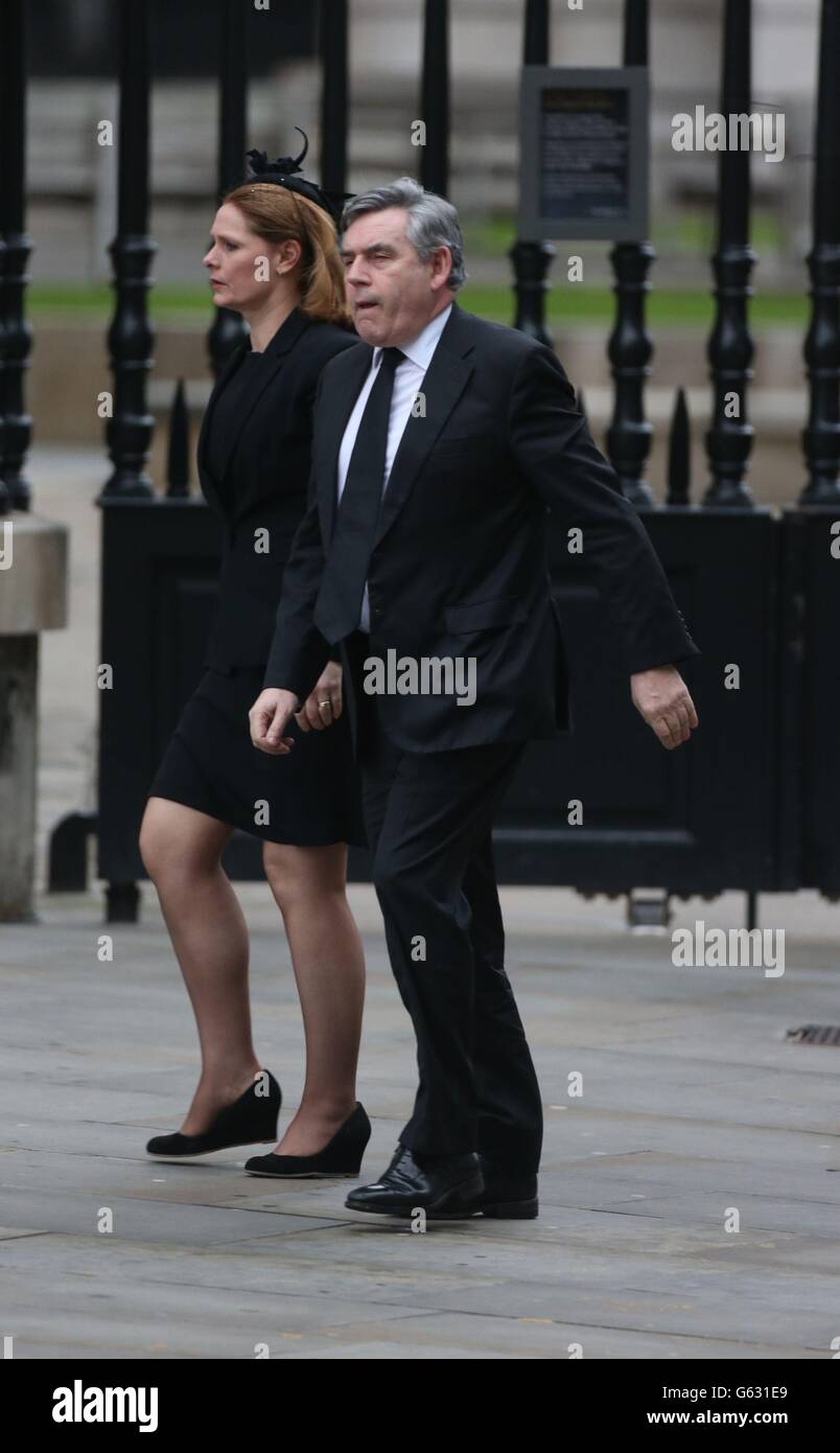 Former Prime Minister Gordon Brown and his wife Sarah Brown arrive for ...