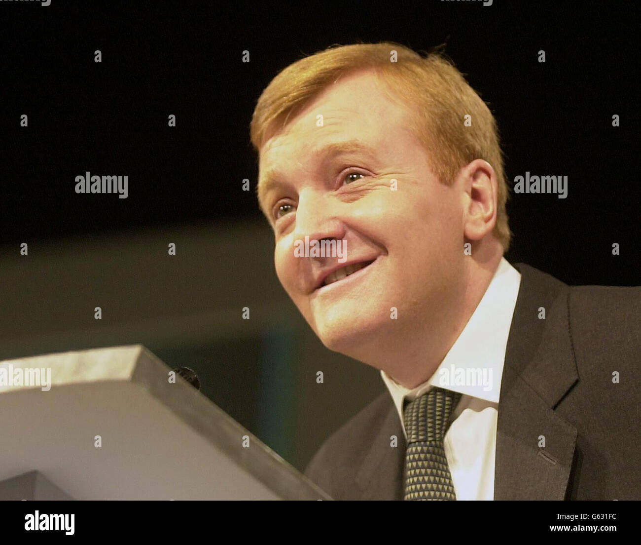 Charles Kennedy MP, leader of the Liberal Democrats, addressing his ...