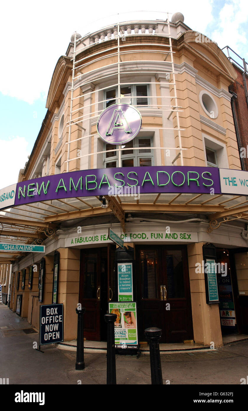 A general view of The New Ambassadors Theatre, London Stock Photo - Alamy
