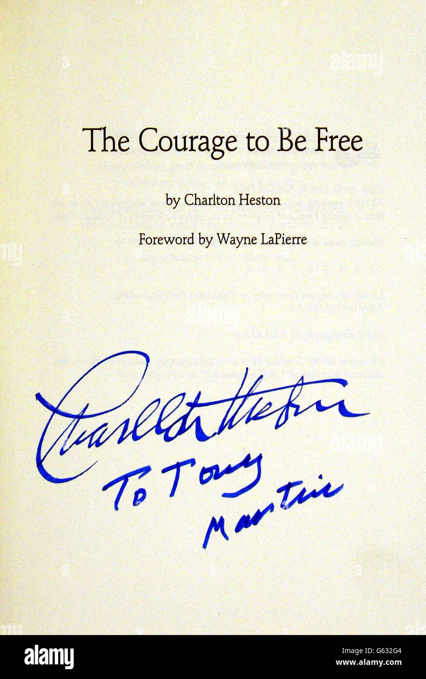 Heston book - Tony Martin Stock Photo - Alamy