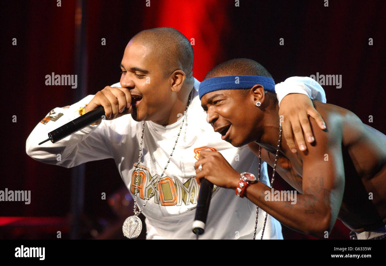 Irv Gotti and Ja Rule performing on stage during the 2002 MOBO (Music ...