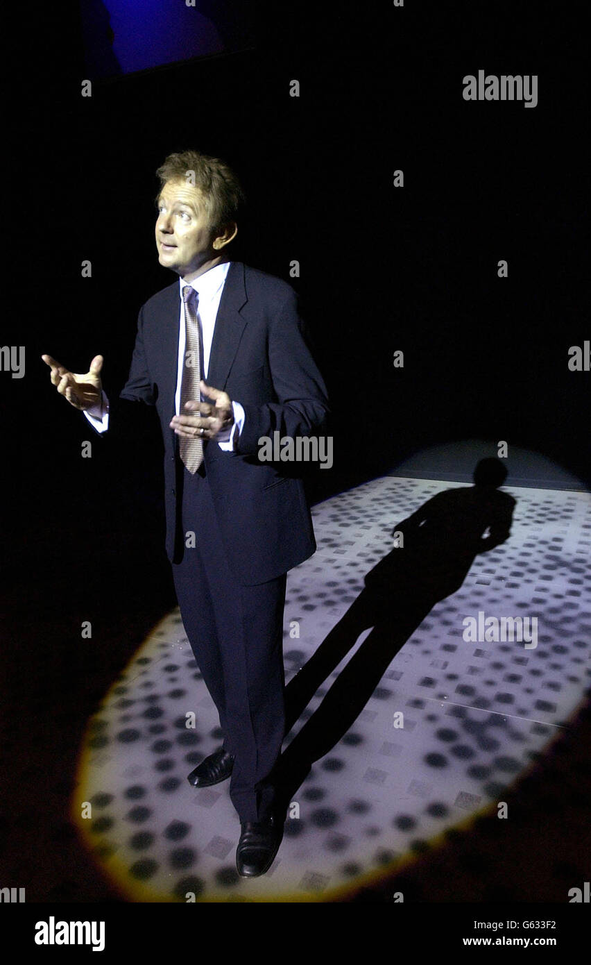 Impressionist Rory Bremner mimics British Prime Minister Tony Blair, on ...