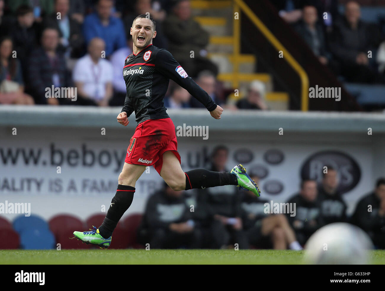 Cardiff City's Craig Conway celebrates scoring against Burnley during ...