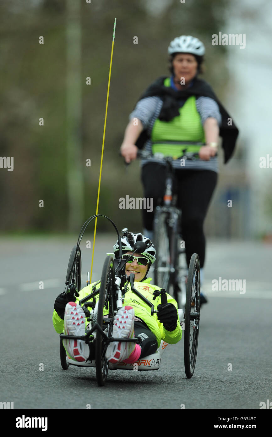 Claire Lomas on her way from Wymeswold to Burton-on-the-Wolds during ...