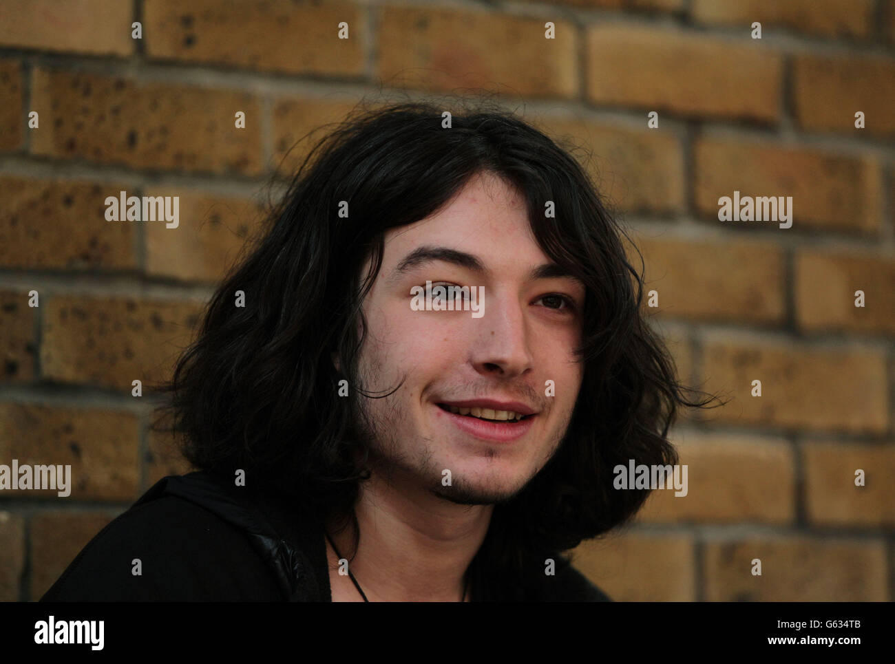 A portrait of American actor Ezra Miller during an interview with the ...