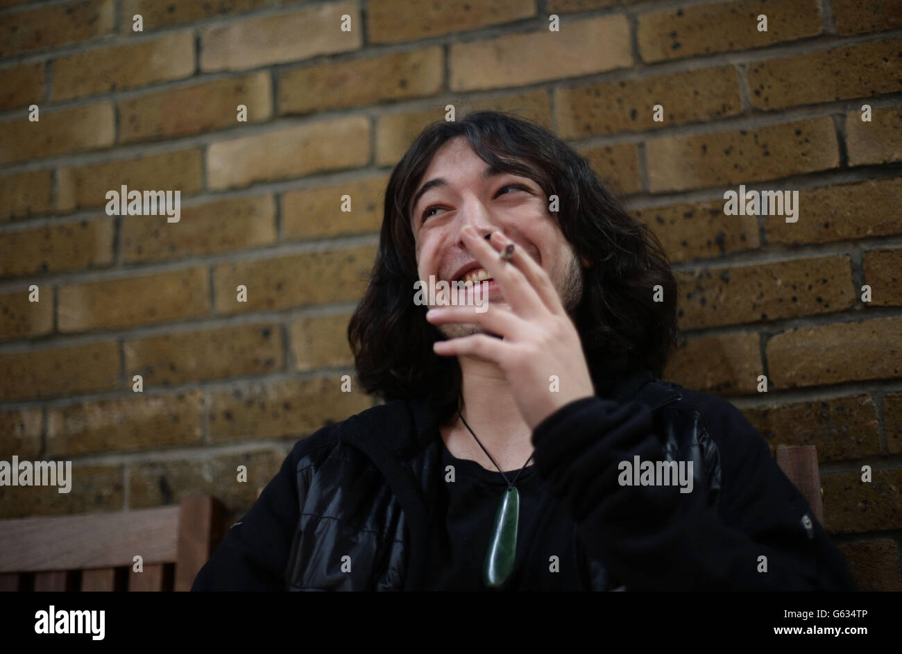 A portrait of American actor Ezra Miller during an interview with the ...