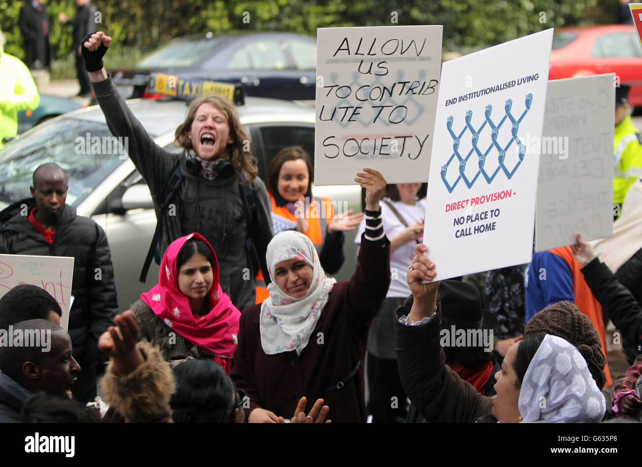 Asylum seekers, refugees, human rights supporters and members of the ...