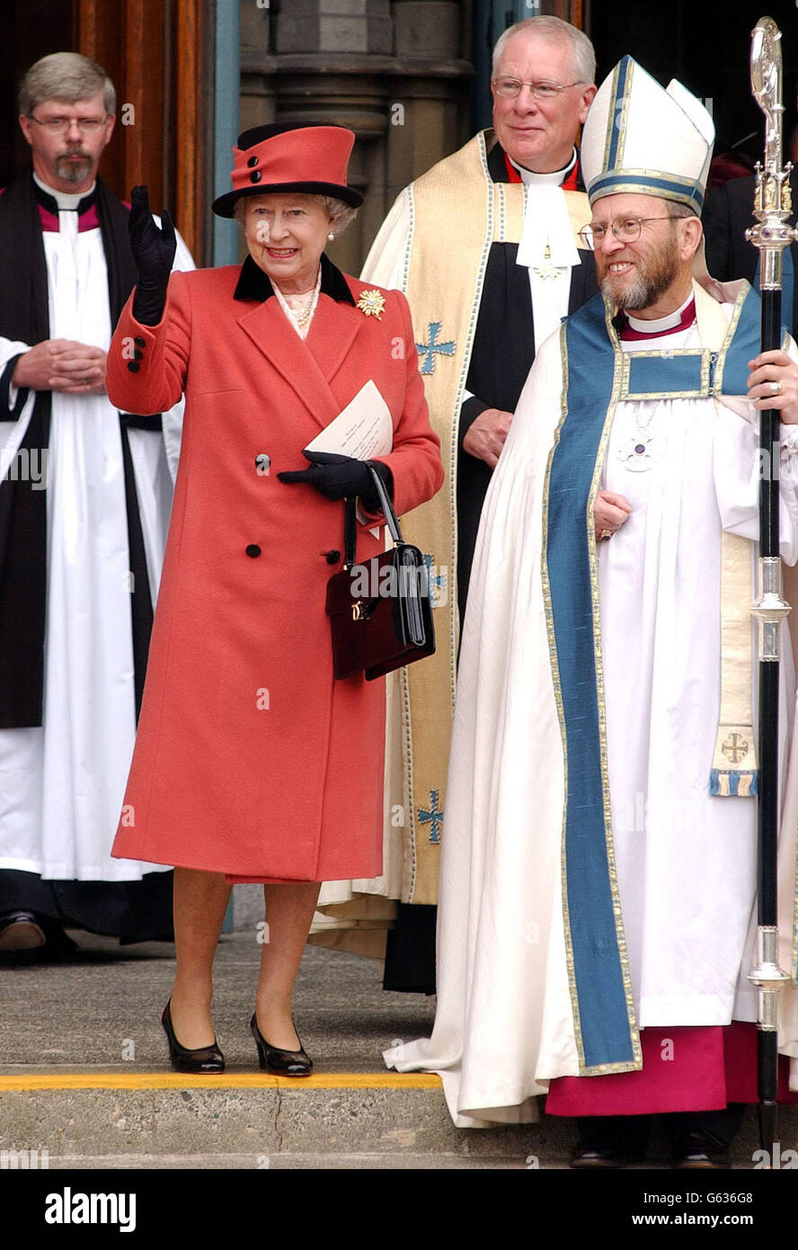 Britain's Queen Elizabeth II leaves Christ Church Cathedral in Victoria ...