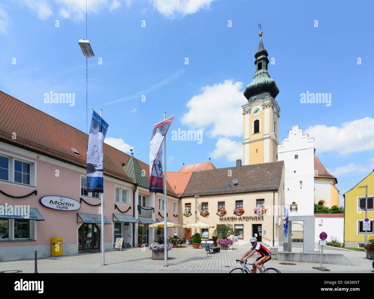 mainstreet, church Unsere Liebe Frau, Nittenau, Germany, Bayern ...
