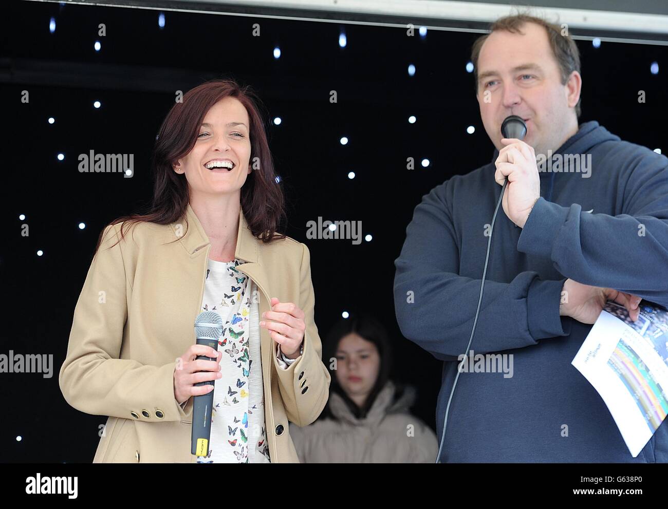 Keavy Lynch from B*witched on stage at the Everton Roadshow at Goodison ...