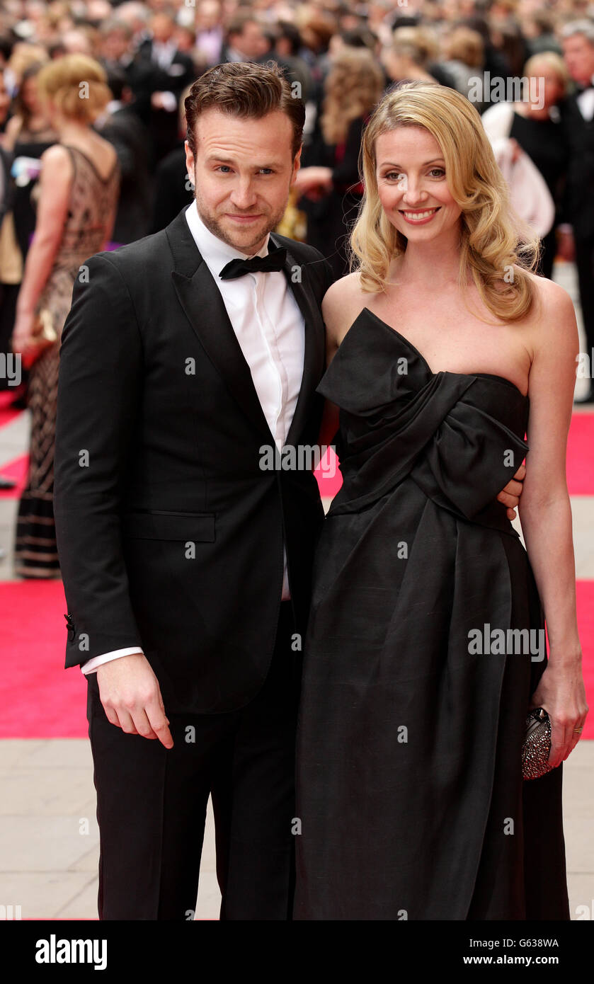 Rafe spall elize du toit arrive at the olivier 2013 hi-res stock ...
