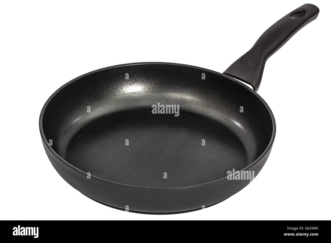 Frying pan with handle, isolated on white background Stock Photo - Alamy