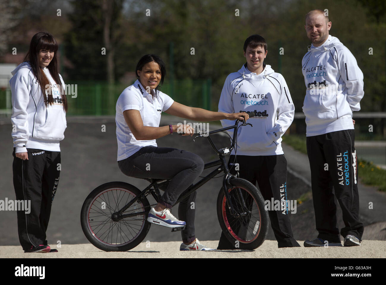 Three-time World BMX Champion Shanaze Reade (second left) with Academy ...