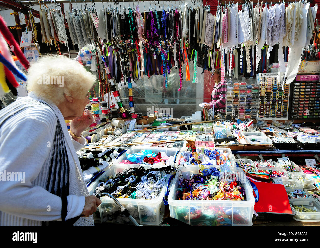 A stall on Long Eaton High Street in Nottinghamshire Stock Photo - Alamy