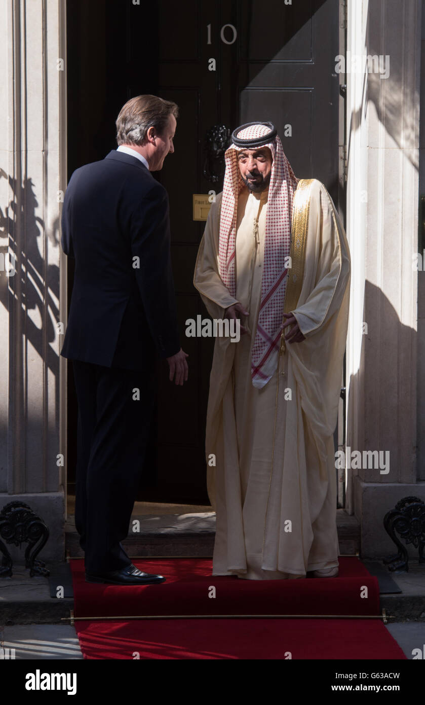 Sheikh khalifa bin zayed al nahyan to downing street hi-res stock ...