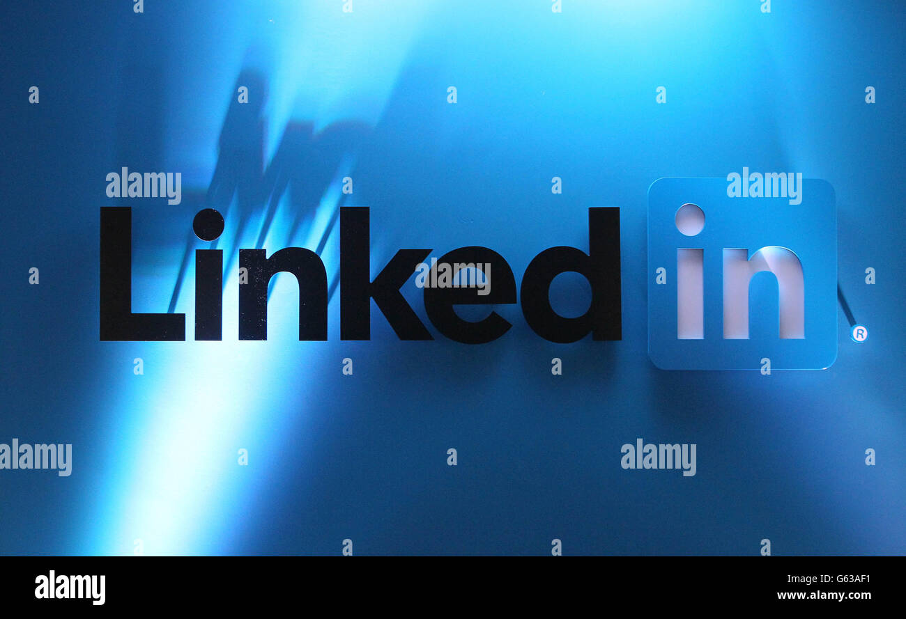 Linkedin logos in linkedins offices in gardner house hi-res stock ...