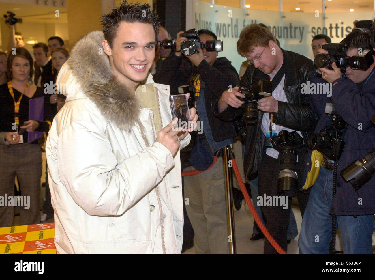 Pop star gareth gates poses media record signing new album hi-res stock ...