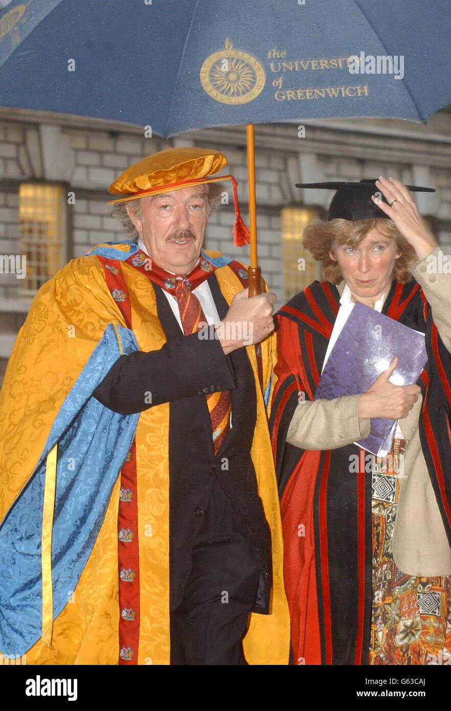 Actor Michael Gambon with Dr Jane Longmore at the Old Naval College ...
