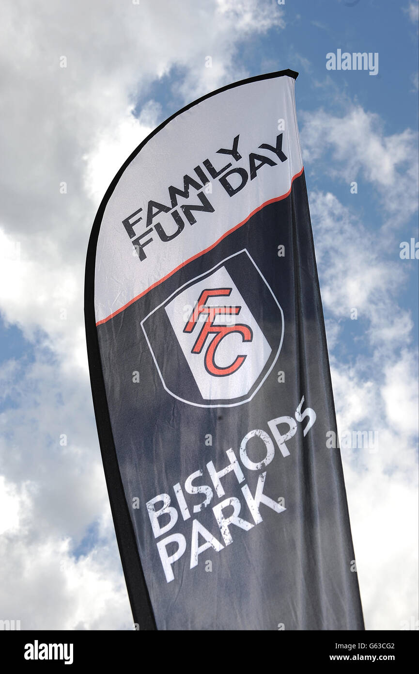 Fulham FC Foundation signage is seen during a fun day outside the ...