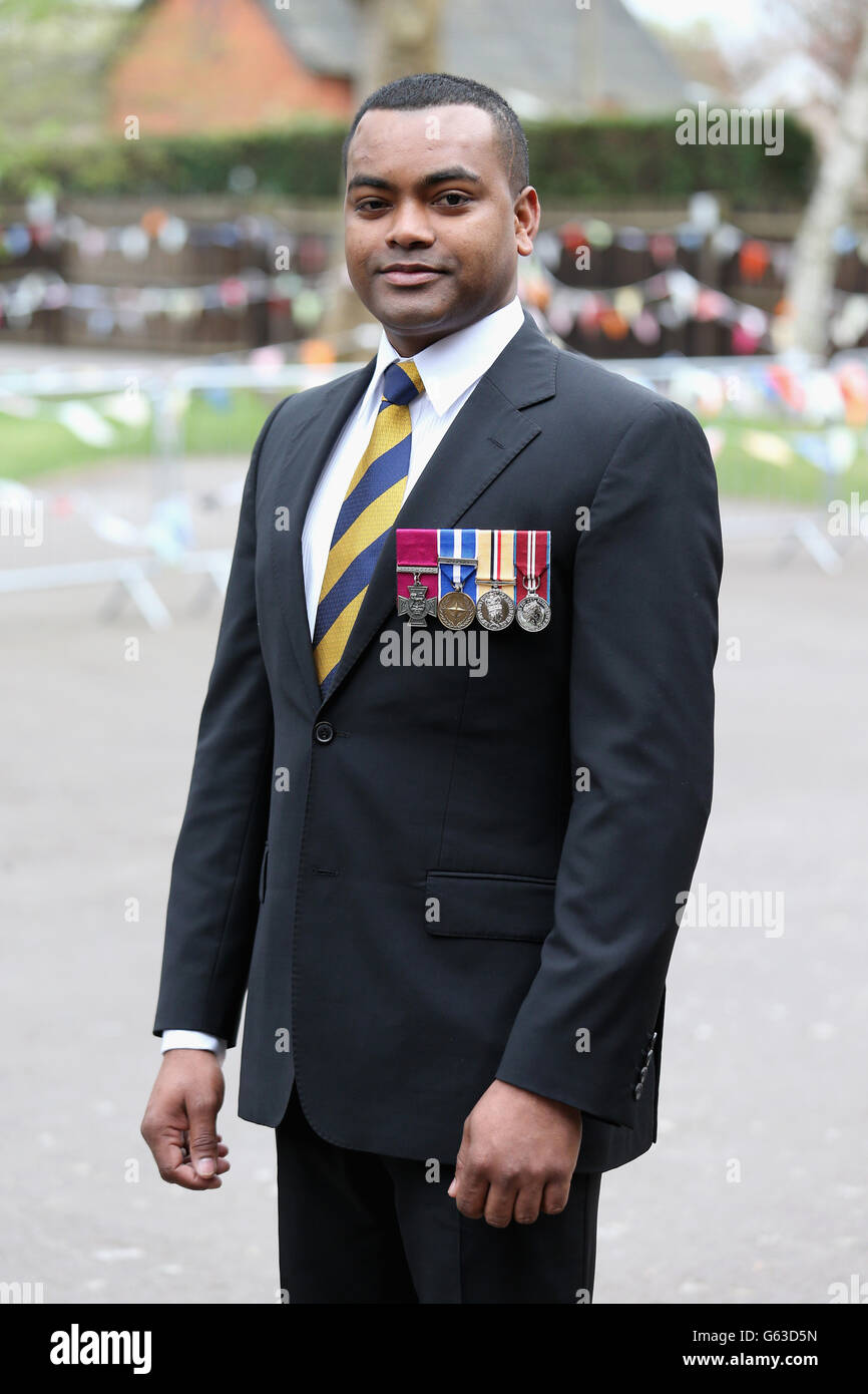 Sergeant Johnson Beharry VC before the arrival of Prince Harry to open ...
