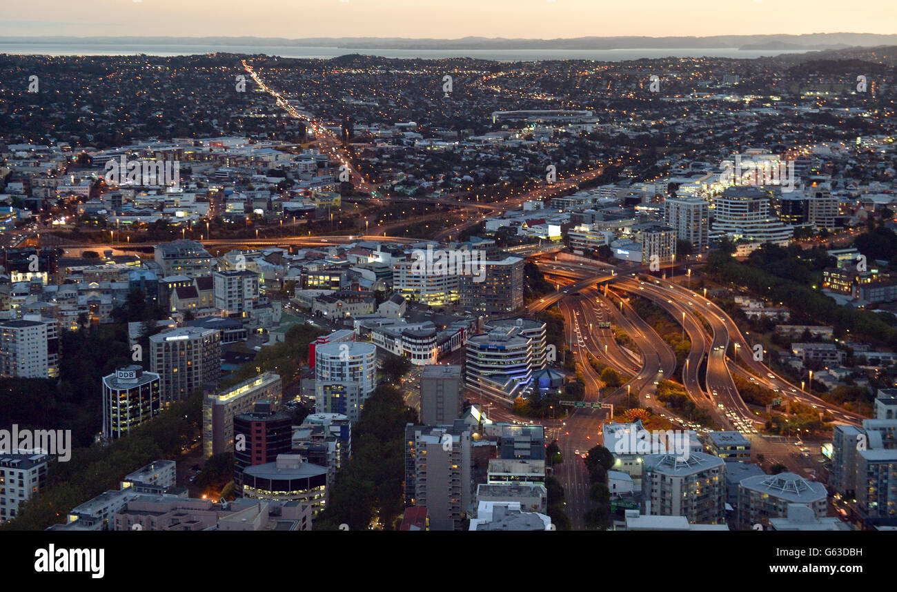 General view of the Central Business District (CBD), Auckland, New ...