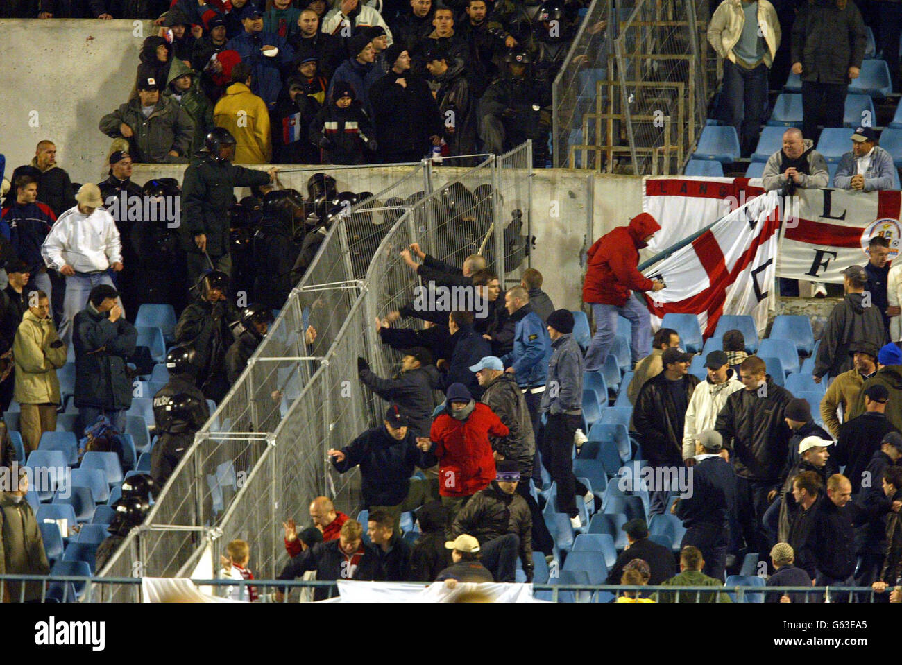 Slovakia v England - Crowd Trouble Stock Photo - Alamy