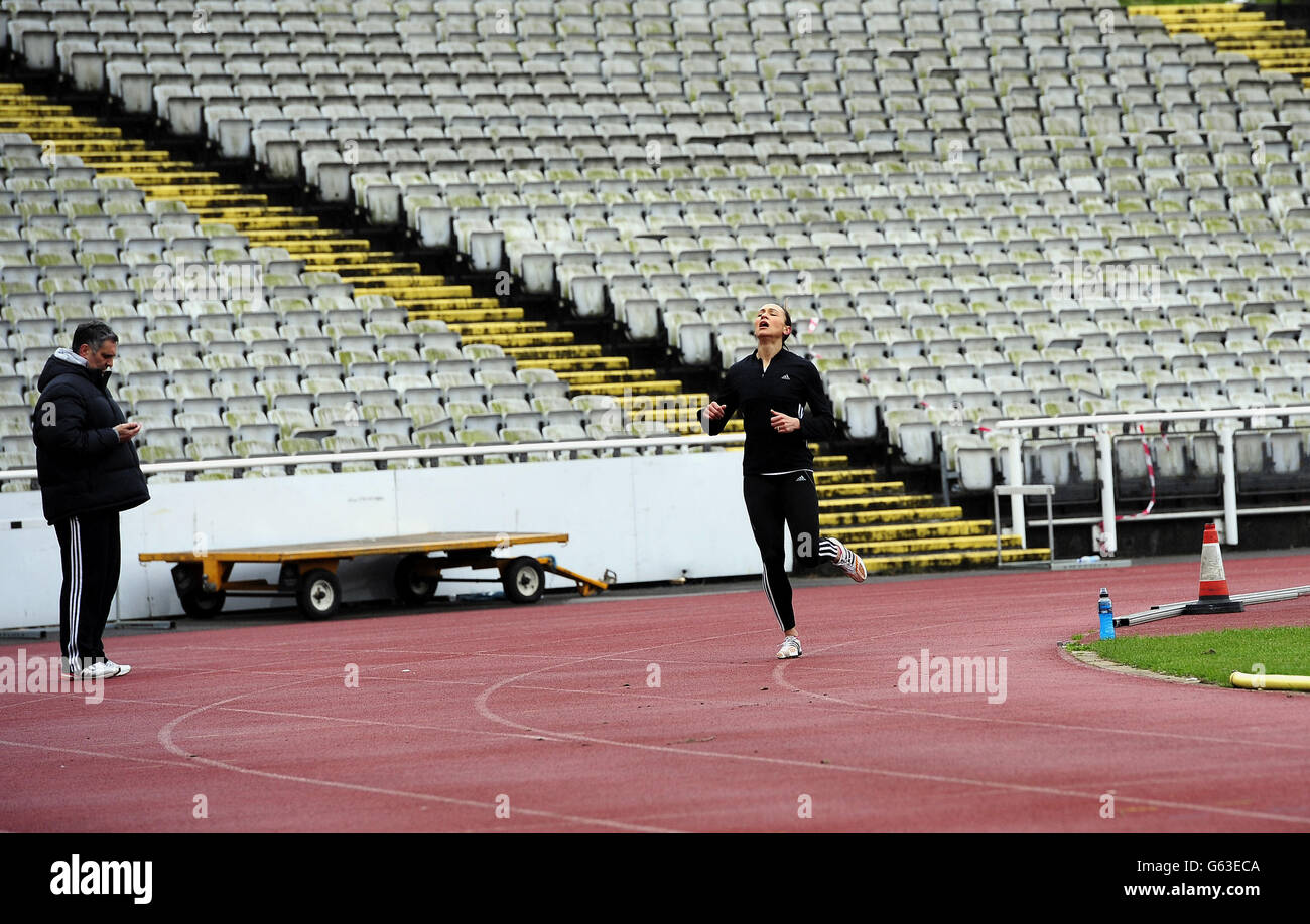 Athletics - Jessica Ennis Training - Don Valley Stadium Stock Photo - Alamy