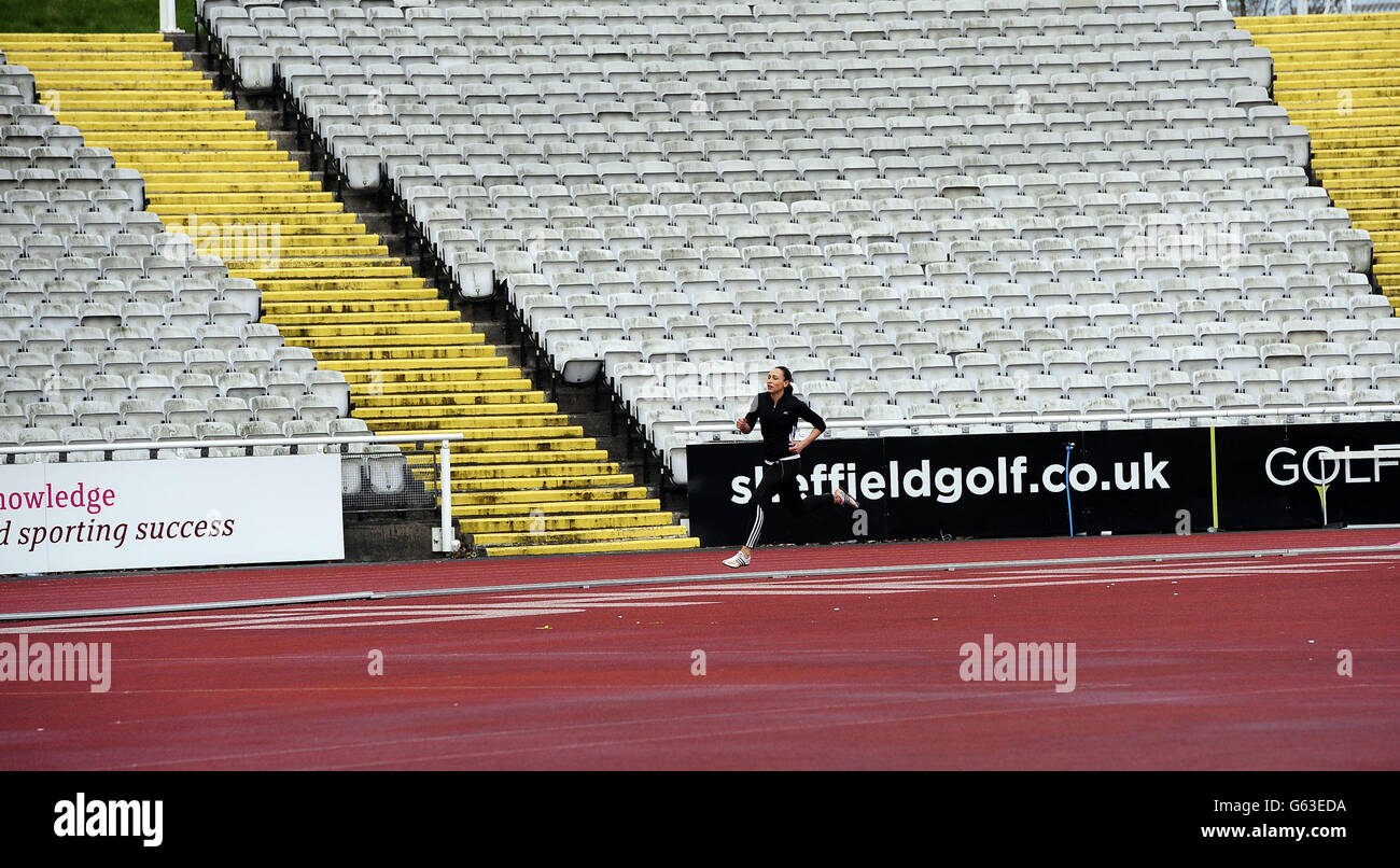Athletics - Jessica Ennis Training - Don Valley Stadium Stock Photo - Alamy