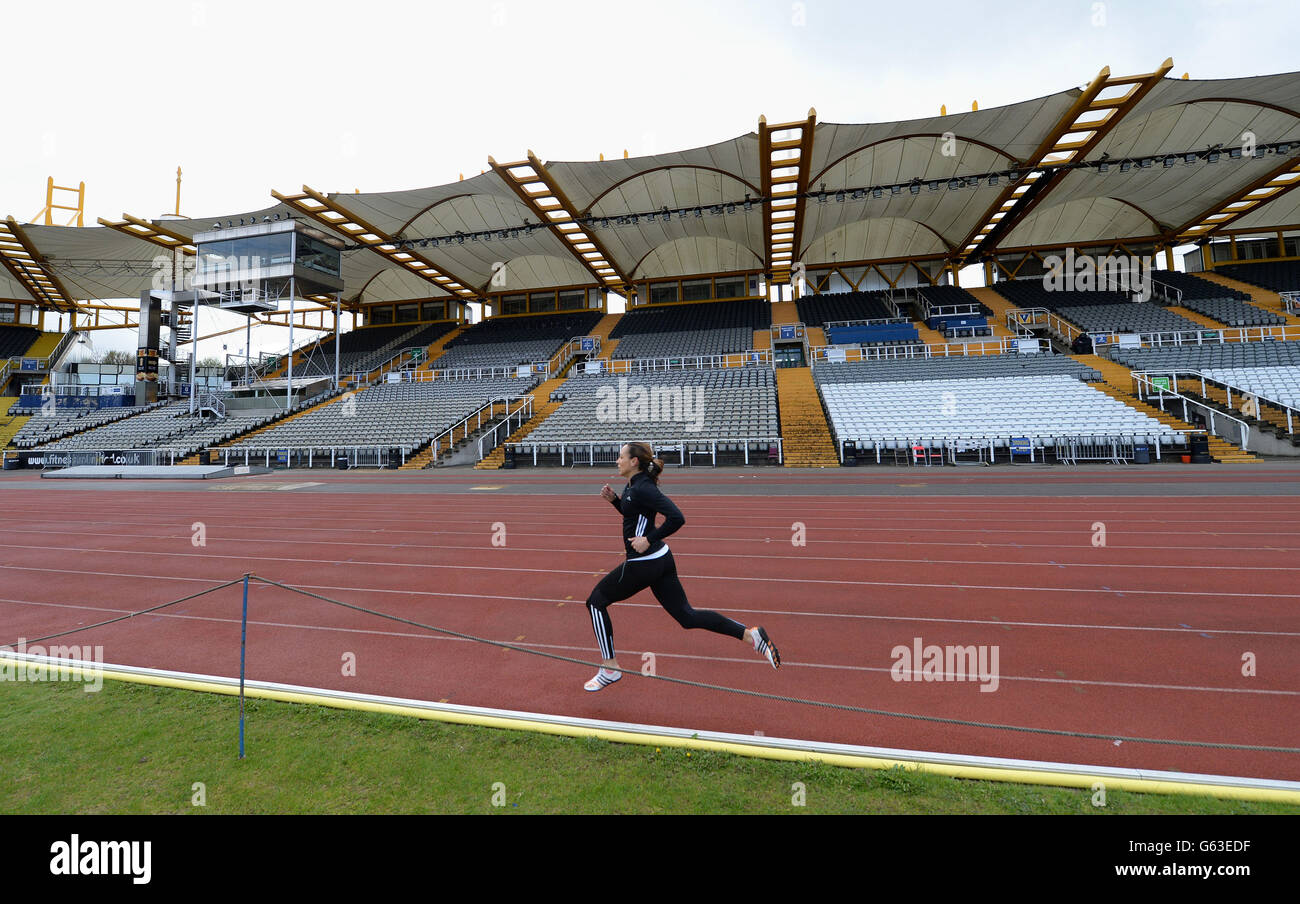 Olympic Heptathlon Champion Jessica Ennis trains in the Don Valley ...