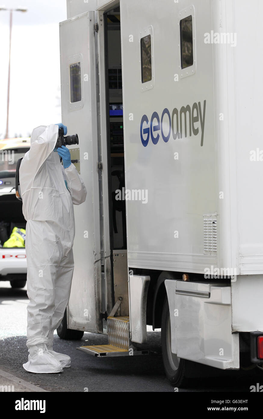 Inmates escape after prison van attacked Stock Photo - Alamy