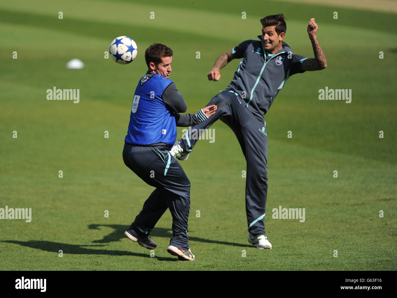 Cricket ccc football warm up hi-res stock photography and images - Alamy