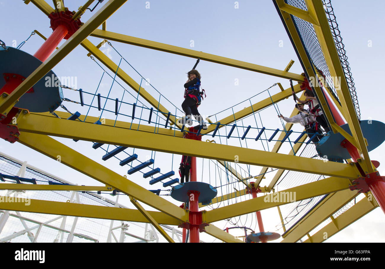 Travel agents try out the Ropes Course on board Norwegian Cruise Line's ...