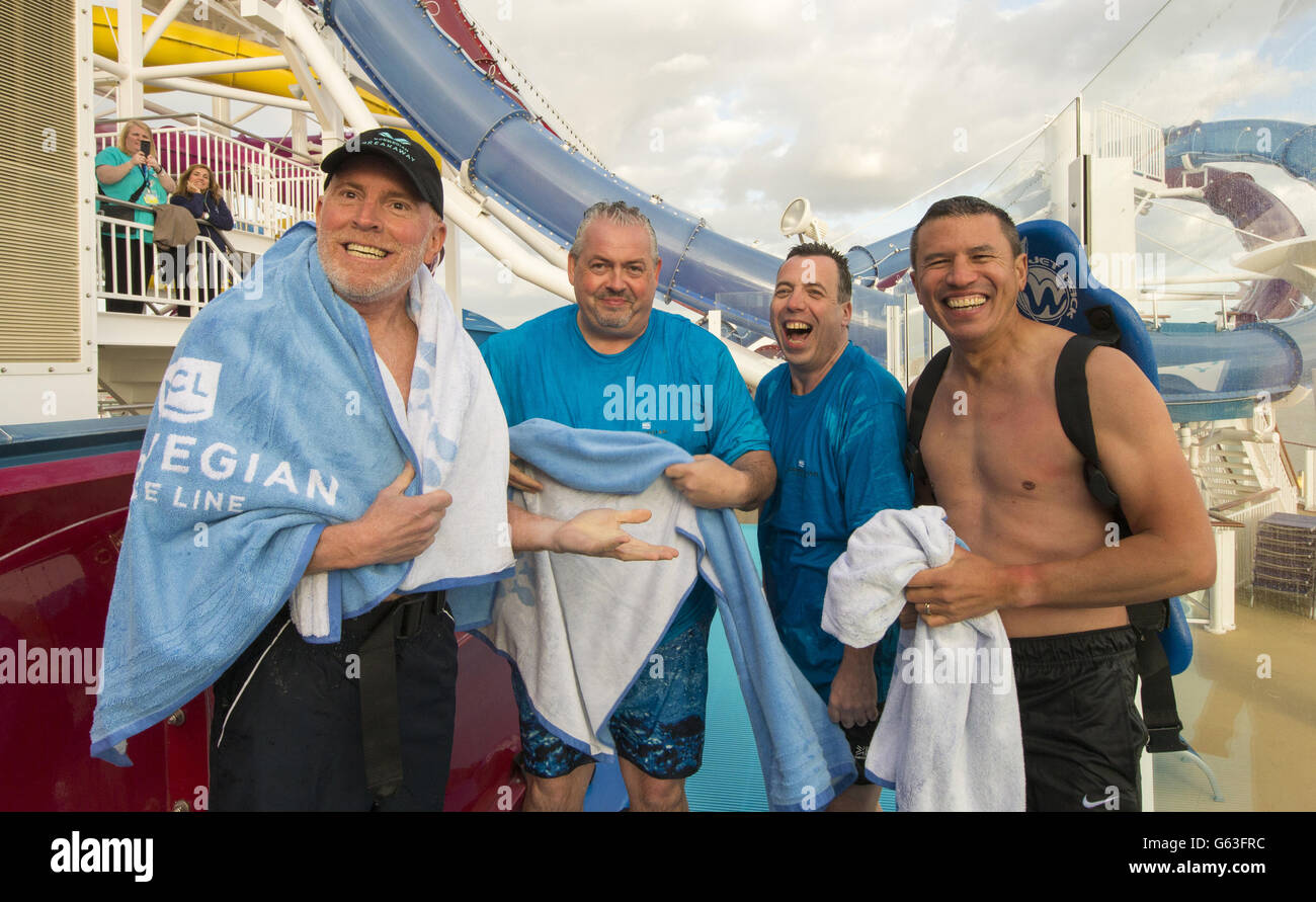 Left to right: Kevin Sheehan, CEO Norwegian Cruise Line, Francis Riley ...