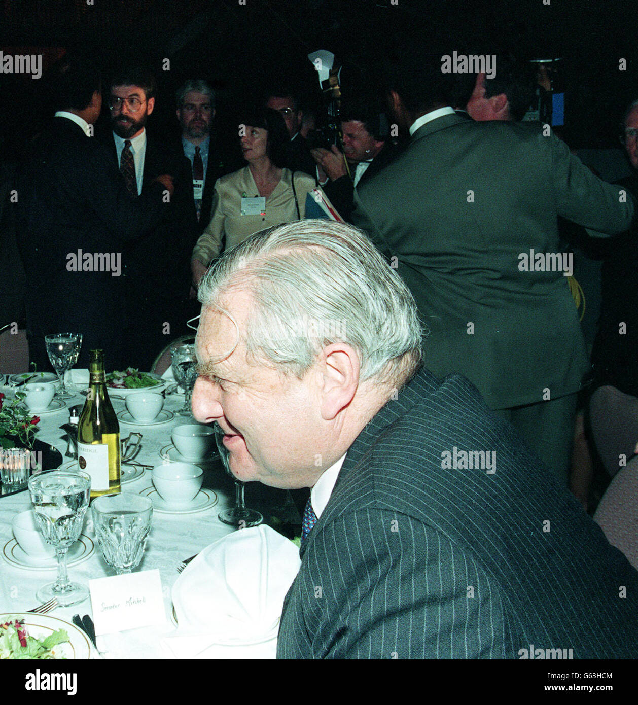 This is the closest that Sir Patrick Mayhew, seated foreground, came to ...