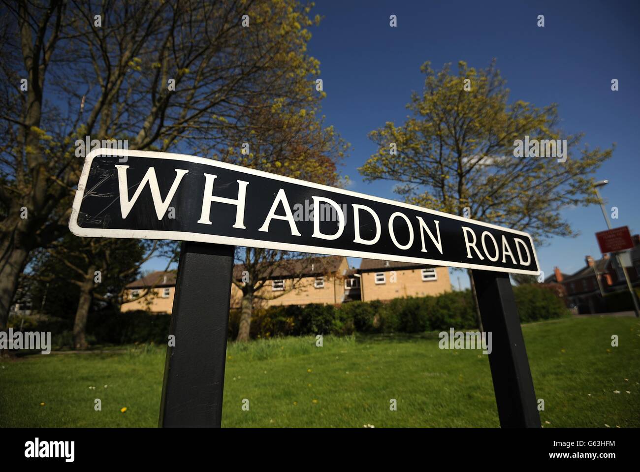 General view of Whaddon Road signage outside of the ground Stock Photo ...