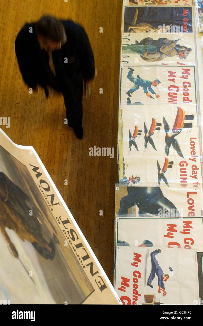 Antique poster auction Stock Photo - Alamy