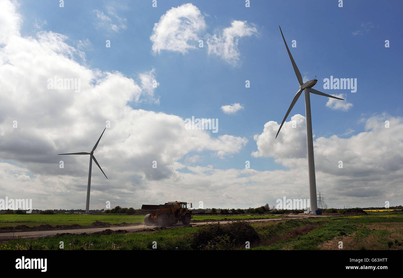 The first two, of an eventual ten, turbines at RWE npower renewables 20 ...