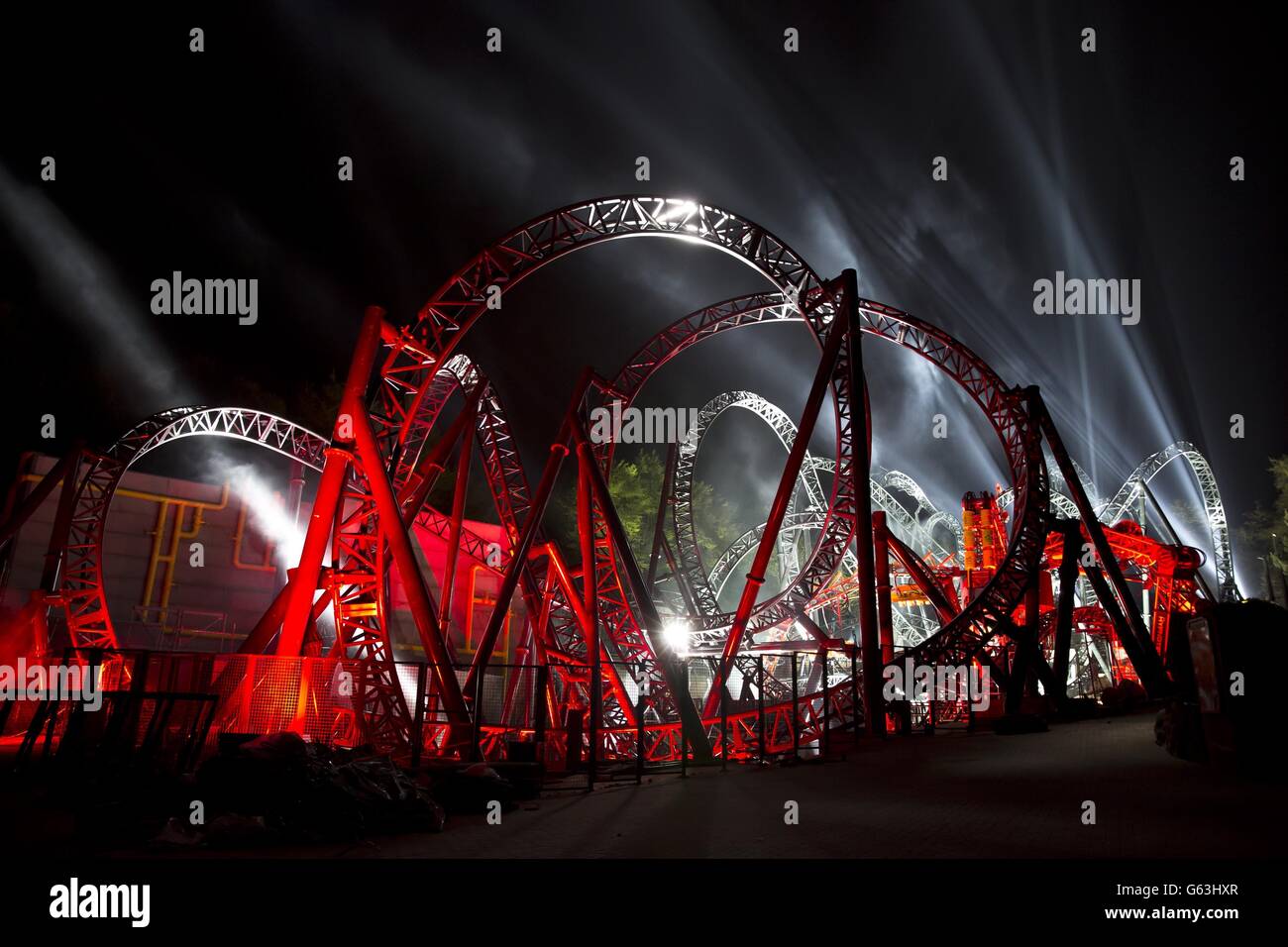 The Smiler at Alton Towers Stock Photo - Alamy