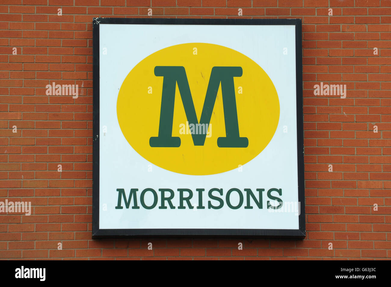 General view of the Morrisons supermarket sign outside the store at ...